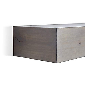 Dogberry Collections Modern Farmhouse Mantel Shelf, 72", Ash Gray