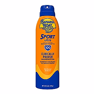 Banana Boat Sport Ultra SPF 100 Sunscreen Spray, 6oz | Sport Sunscreen Spray SPF 100, Banana Boat Sunscreen SPF 100 Spray, High SPF Sunscreen, Water Resistant Sunscreen, 6oz