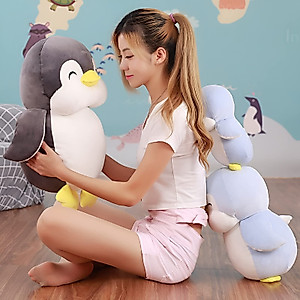XIOU Plushies Penguin Stuffed Animal Toys, Soft Penguin Stuff Plush Doll Gift for Kids Girls Boys Girlfriend Valentines Day Gifts Throw Pillow (Gray,11.8in/30cm)