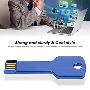 USB Flash Drive, Aluminum Alloy Key Shaped USB 2.0 Memory Stick Pen Drive Black Thumb Drive, Portable USB Drive(32GB)