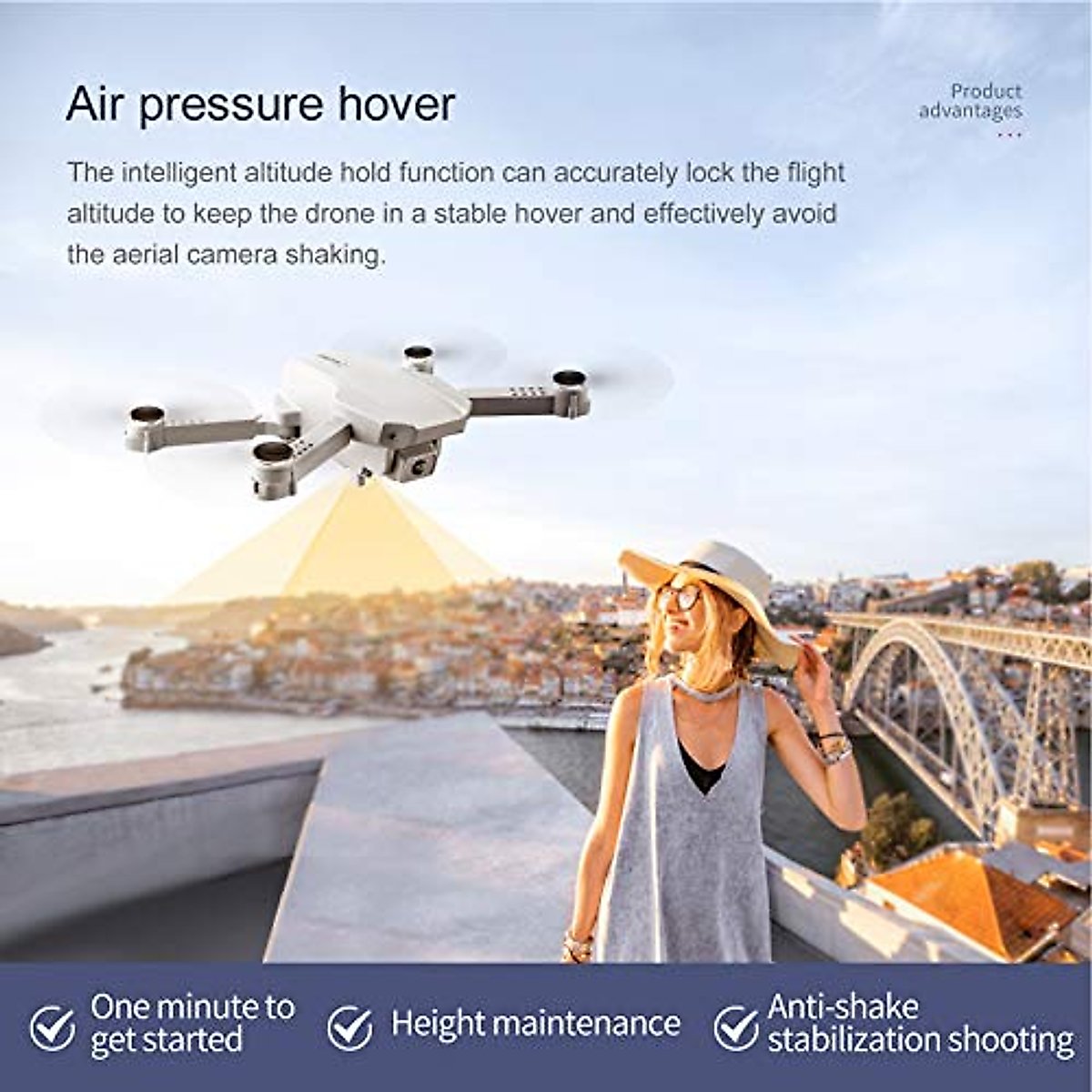 GoolRC Mini Drone with Dual Camera for Adults, KK5 WiFi FPV Drone with 4K HD Camera, RC Quadcopter with 360° Flip, Gesture Photo/Video, Headless Mode, Altitude Hold, Include Carry Bag and 3 Batteries