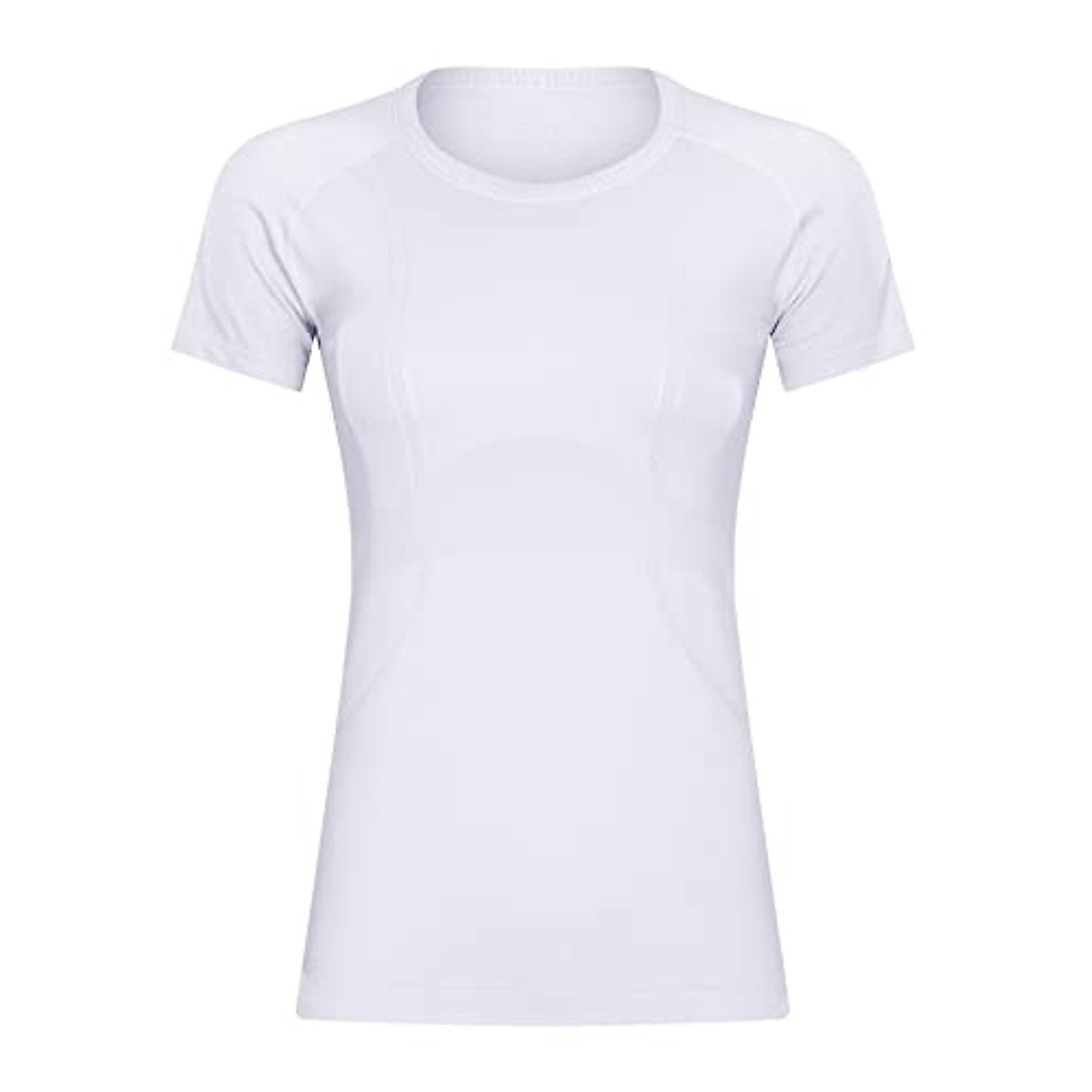 LUYAA Seamless Lightweight Women's Workout Shirts Short Sleeves Quick Dry Fashion Gym Athletic Yoga Gym Sports Tops White S