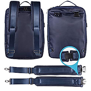 LS LifeStyle Leather 3 in 1 Backpack USB Briefcase Waterproof 15.6 Laptop Bag