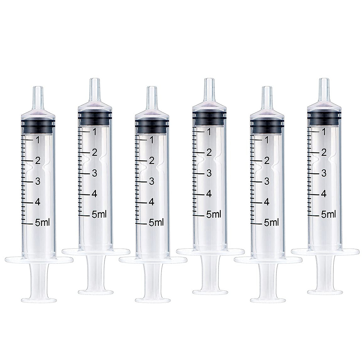 6PCS 5ML/CC Ink Filling Plastic Syringe Set with Blunt Stainless Needle Tip for Fountain Pen, Printer