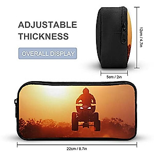 Silhouette ATV Jump Pencil Case Pencil Pouch Coin Pouch Cosmetic Bag Office Stationery Organizer
