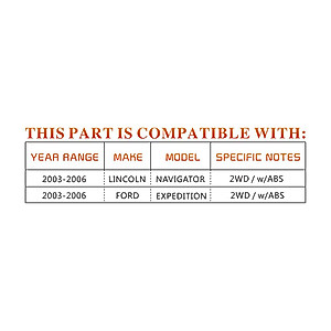 DRIVESTAR 515042 Front Left/Right Wheel Hub & Bearing Assembly for Ford Expedition, for Lincoln Navigator 2002 03 04 05 06, 2WD, 6 Lug w/ABS
