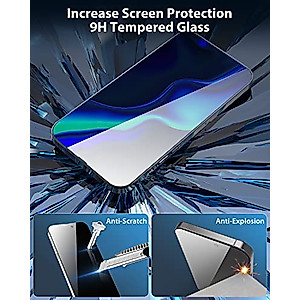 KU XIU Privacy Screen Protector Compatible with iPhone 14 Pro Max 6.7 Inch, 2 Pack Full Coverage Anti Spy Private Tempered Glass Film [2023 Dust-Free Install] 9H Hardness, Bubble Free, Case Friendly