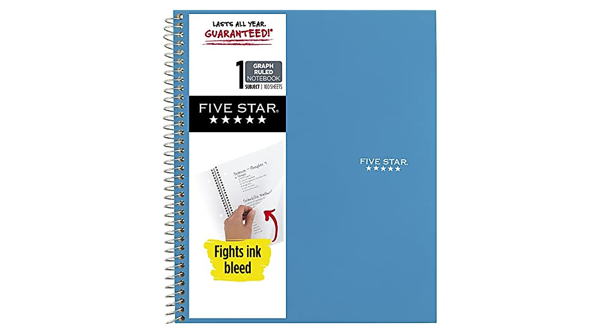 Five Star 1-Subject Graph Notebook | Lasts All Year