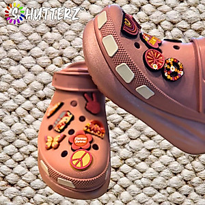 SHUTTERZ (BLACK 14 Pack Colored Charms, Compatible with Classic Crocs, Functional Charms for Girls, Boys, Kids, Teens, Men, Women