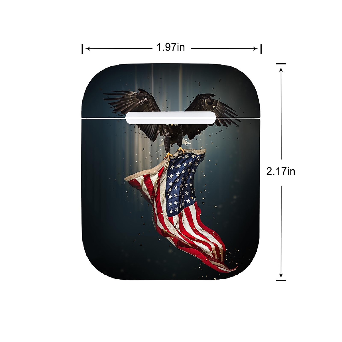 Eagle Flag Airpods Case Compatiable with Airpods 1&2 - Airpods 1&2 Cover with Key Chain, Full Protective Durable Shockproof Personalize Wireless Headphone Case…