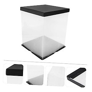 Cabilock 1Set Box transparent cake box transparent gift cake container containers with lids clear container with lid airtight bread container food containers heighten plastic dessert box