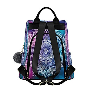 Women's Fashion Backpack Purses Handbags Mandala Shoulder Bag Travel bag