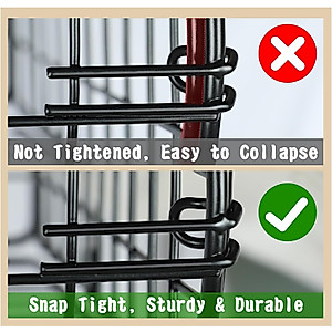 X-cosrack Foldable Cabinet Wall Mount Metal Wire Basket Organizer with Handles - 4 Pack, 12" x 12" X 6"Farmhouse Food Storage Mesh Bin for Kitchen Pantry Laundry Closet Garage Patent Design