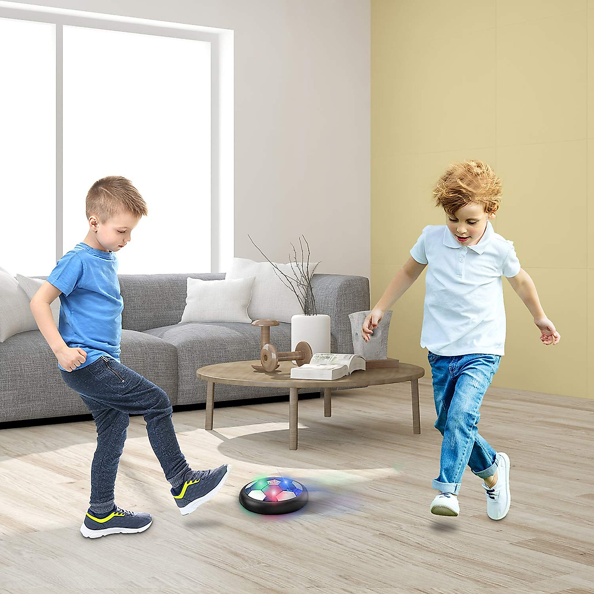 Hover Soccer Ball Toys, Indoor Floating Rechargeable Soccer with Colorful LED Light and Soft Foam Bumper, Upgrade Air Training Soccer Ball for 3 4 5 6 7 8-16 Years Old Boys Girls Adults