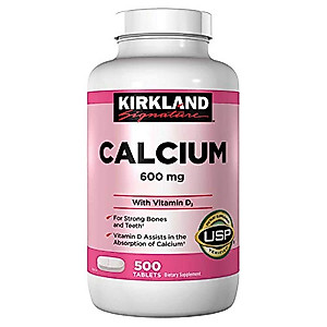 Kirkland Signature Calcium 600mg + Vitamin D - 500 Tabs