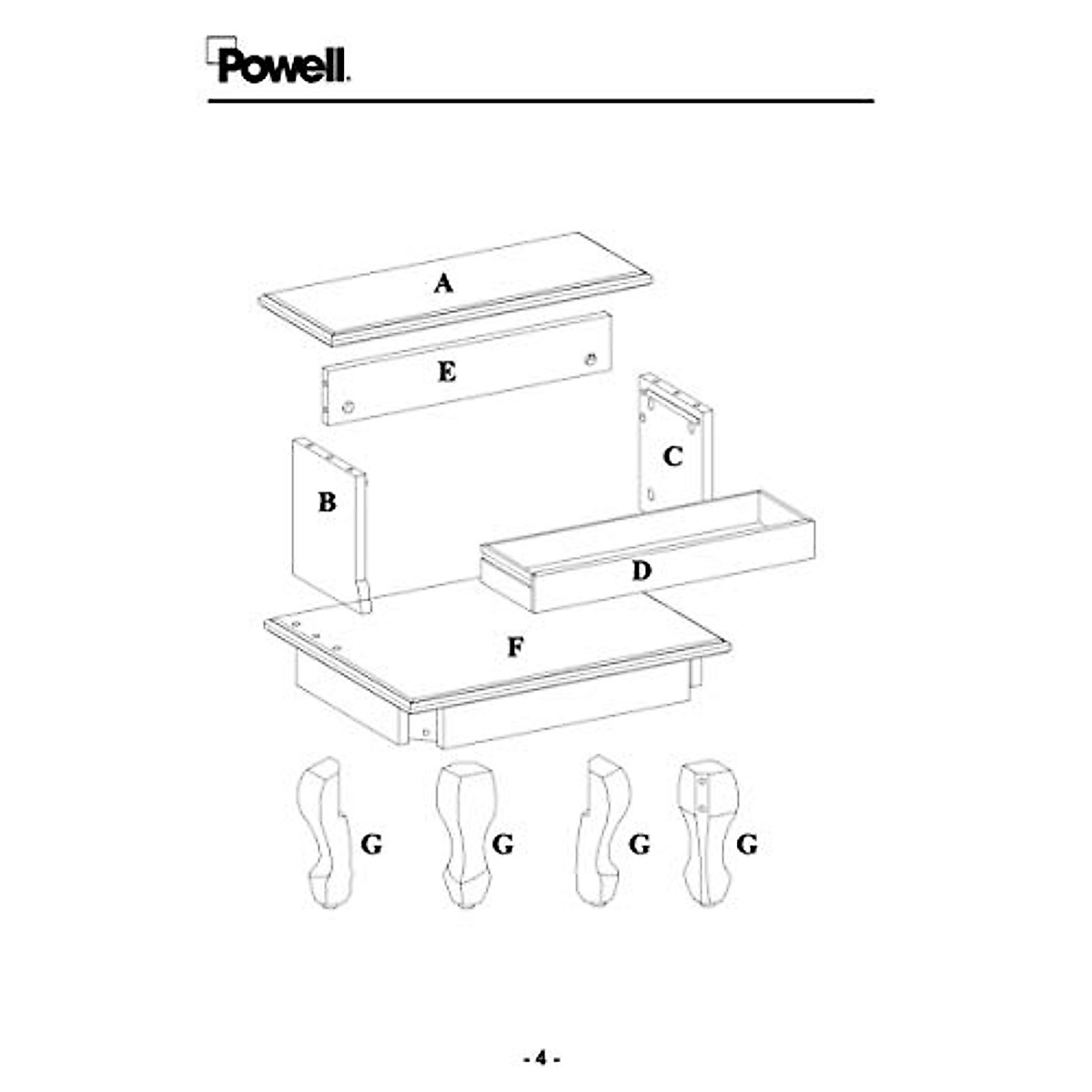 Powell Attic Cherry Bed Steps