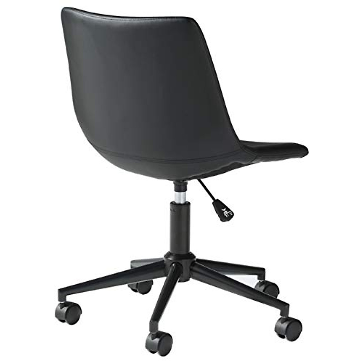 Signature Design by Ashley Faux Leather Adjustable Swivel Bucket Seat Home Office Desk Chair, Black