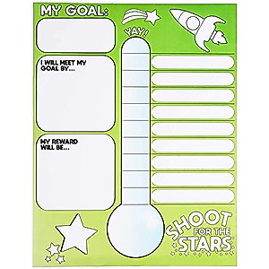 Bright Creations Goal Thermometer Trackers for Classrooms, 6 Pack (17 x 22 In)