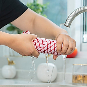 ZHMZ 100% Cotton Kitchen Dish Towels, 16 Inch x 25 Inch Absorbent Dish Cloths 6 Pack Kitchen Towels, for Drying Dishes and Table