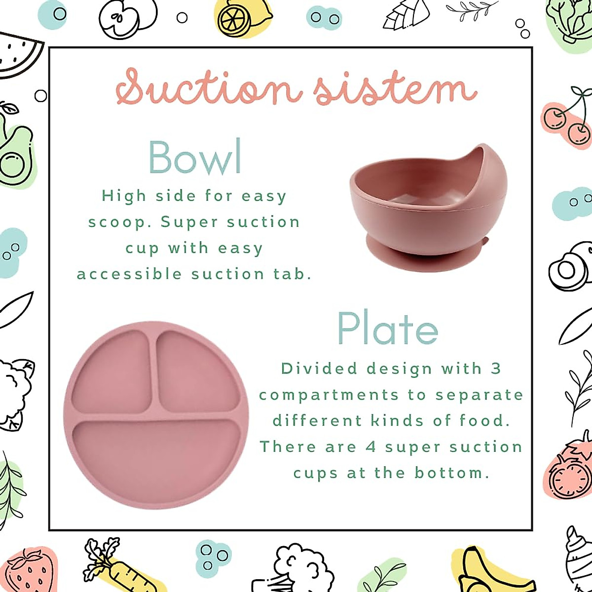 Baby Feeding Set 10 Piece | Baby Led Weaning Utensils Set Includes Suction Bowl and Plate, Baby Spoon and Fork, Sippy Cup with Straw and Lid | Baby Feeding Supplies Set