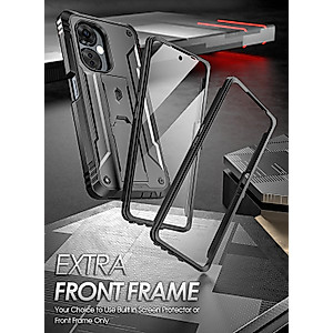 Poetic Revolution Case for OnePlus Nord N30 5G, [20FT Mil-Grade Drop Tested], Full-Body Rugged Dual-Layer Shockproof Protective Cover with Kickstand and Built-in-Screen Protector, Black