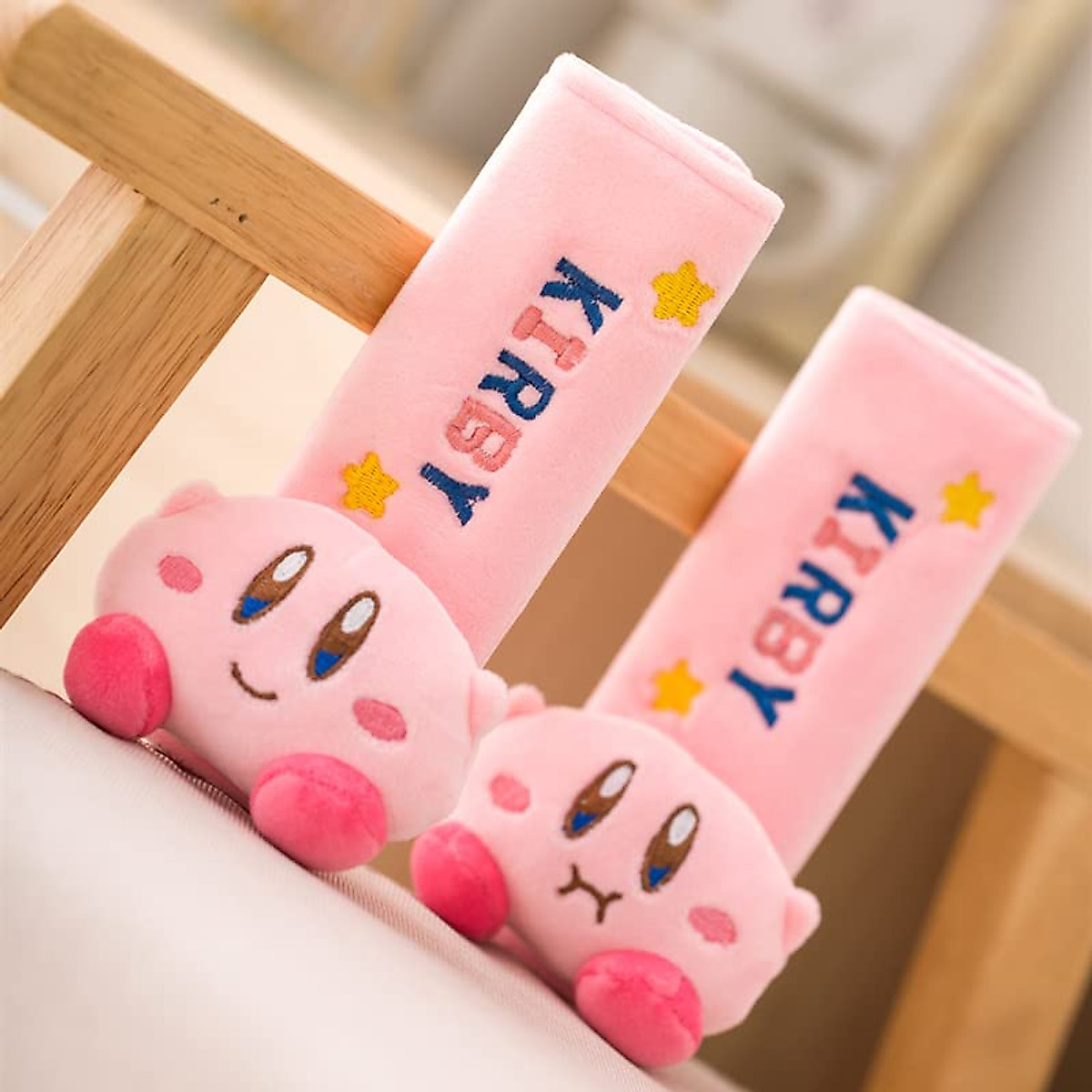 Frycihjk Kawaii Car Seat Belt Cushions Shoulder Pad -2 Pieces Cute car Decor Plush Soft Belt Protector Cushions Shoulder Pads for a More Comfortable Driving