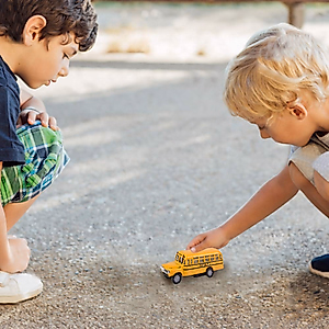 ArtCreativity Diecast Yellow School Bus for Kids, 4.75 Inch Classic School Bus Toy with Pullback Mechanism, Durable Diecast Metal, Party Favors, Best Birthday Gift for Boys and Girls