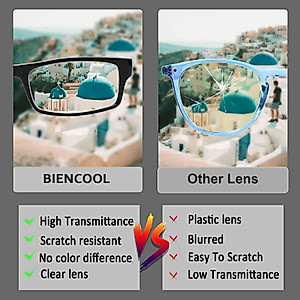 BIENCOOL 6 Pack Reading Glasses Traditional Frames for Men and Women Readers with Spring Loaded Hinges (6 Pack Black, 2.00, multiplier_x)