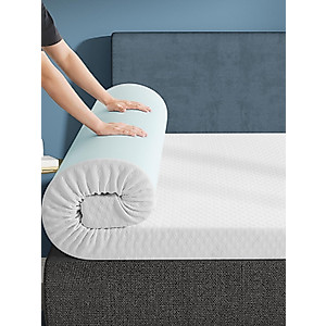 RISAR Two-piece Set：Queen size 3inch memory foam mattress topper & Queen Size Waterproof Mattress Protector.