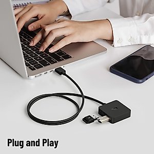 ICZI USB 3.0 Hub, 4-Port Data USB Hub with 4ft Long Cable, USB Splitter Adapter for MacBook, Mac Mini, Surface Pro, XPS, Laptop, PC, Flash Drive, Mobile HDD