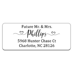 Personalized Return Address Labels Wedding - Set of 240 Elegant Custom Mailing Labels for Envelopes, Self Adhesive Flat Sheet Rectangle Personalized Name Stickers for Wedding Invitations (Heart 2)