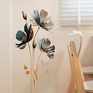 CNUSER 3D Wall Stickers DIY Flower Wall Decal Removable Waterproof Wall Art Decor for Bedroom Living Room Offices Home Decoration (Floral)