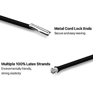 Flexzion Replacement Cord for Gravity Chair - 4 Black Cords (2 Long 2 Short) - Universal Nylon Laces Repair Kit for Zero Gravity, Bungee, String, Elastic, Lawn Chairs & Outdoor Lounge Patio Recliners