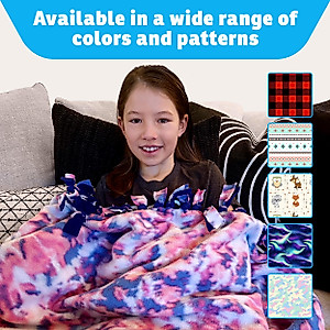 YourFleece No-Sew Throw Fleece Fabric DIY Blanket Making Kit, Make Your Own, Anti-Pill, Christian Crosses, 50x60 Inches