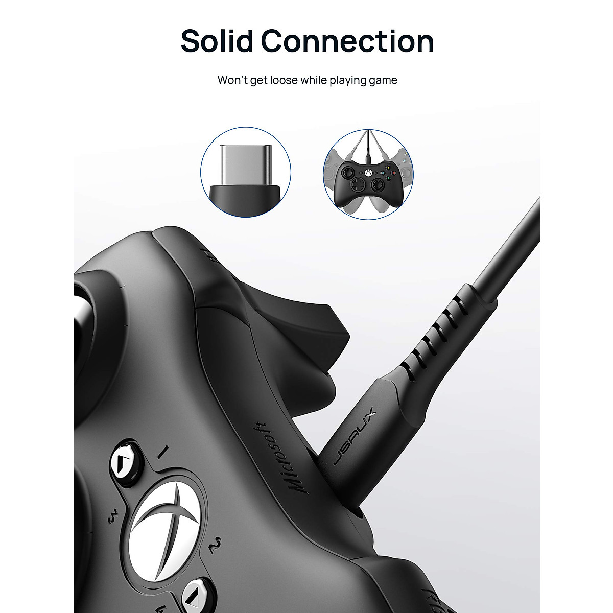 JSAUX PS5 Controller Charging Cable 10FT, USB C [Anti-Interference Magnetic Ring] Fast Charger Cord for PS5 DualSense Controller, X-Box Series X/S Controller, Switch/Pro/Lite Controller, Steam Deck