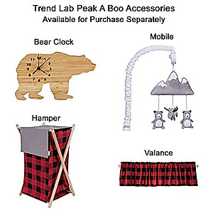 Trend Lab Peak-a-Bear 3 Piece Crib Bedding Set, Gender-Neutral Color Palette, Includes Quilt, Fitted Crib Sheet and Skirt