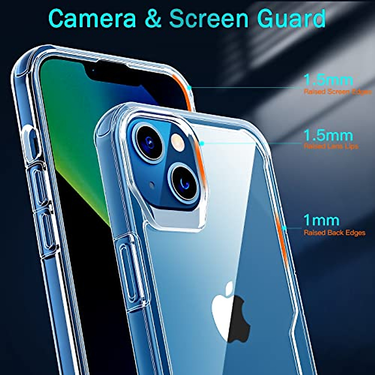 EFFENX Crystal Clear iPhone 13 Case, Non-Yellowing Shockproof Protective Phone Case Slim Thin TPU Bumper Cover [Soft Anti-Scratch], 6.1 inch (Crystal Clear)