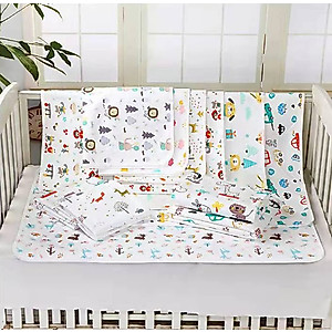 Monvecle Baby Infant Waterproof Cotton Changing Pads Washable Resuable Diapers Liners Mats Forest 40" x 28"