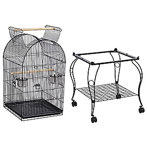 Yaheetech 59-inch Dome Open Top Large Medium Parrot Bird Cage On Stand for Sun Parakeets Conures Quaker Parrot Rolling Cockatiel Bird Cage
