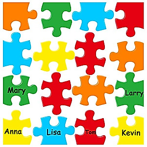 80Pcs Puzzle Pieces Cutouts Bulletin Board Accents Paper Colorful School Classroom Decor Baby Nursery Kids Bedroom Studio Wall Decor