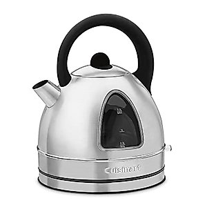 Cuisinart DK-17P1 Cordless Electric Kettle 1.7 Liter Capacity with 1500-Watts for Fast Heat Up, Removable Spout Filter and Soft-Touch Handle and Lid Grip, Stainless Steel