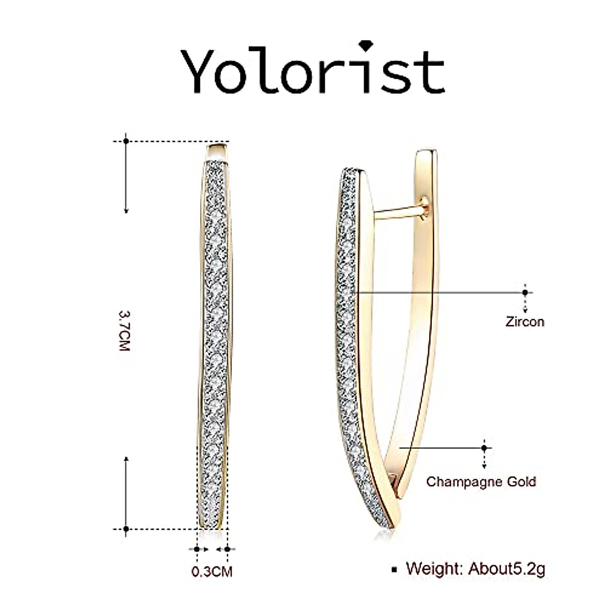 Yolorist 14K Hoop Earrings for Women Gold Plated 925 Sterling Silver Post Cubic Zirconia Huggie Hoop Earrings Jewelry for Women Girls Gifts (Gold&Silver-1)
