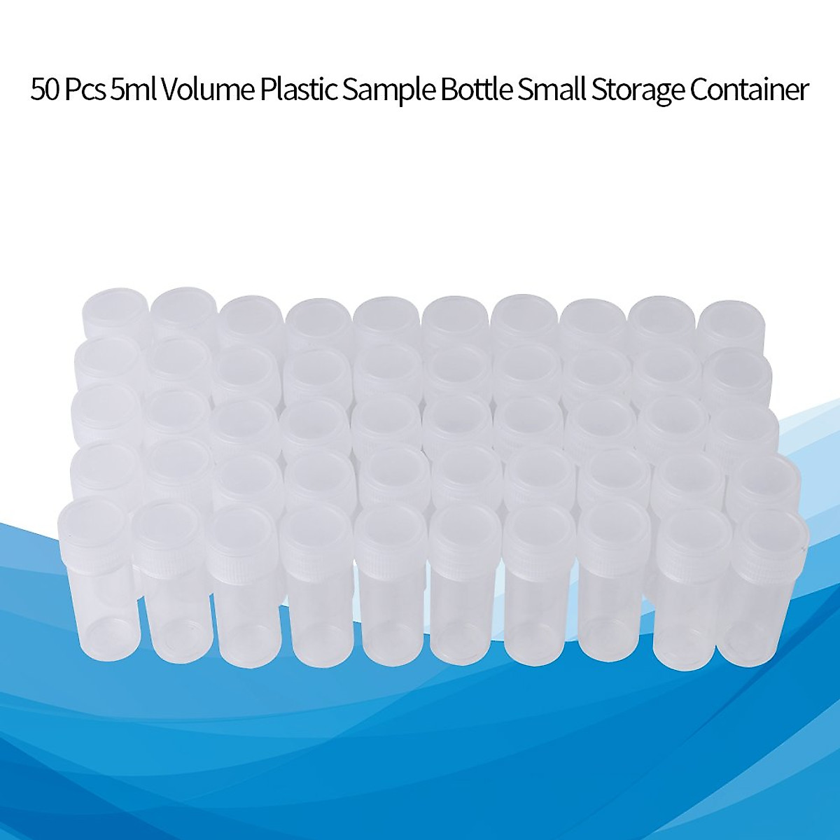 5ML Plastic Sample Bottles, 50 Pcs Small Clear Bottle, Scientific Plastic Test Tubes Screw Top Tube Vial Clear Seal