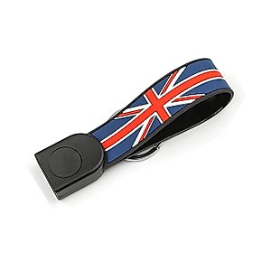 Car Key Cover Key Case Keychain Smart Remote Fob Shell Compatible with Mini Cooper After 2014 Third Generation F Series F54 F55 F56 F57 F60 PJ01 (Key Chain, Red Union Jack)