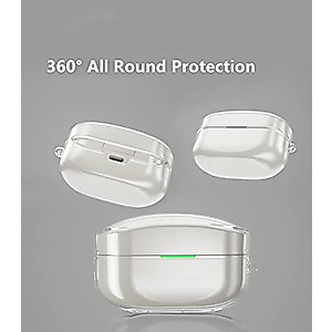 Cover Case for Sony WF-1000XM4 Earbud, Upgrade TPU Durable Sony WF-1000XM4 Case Wireless Earbuds Protective Cover with Keychain [2 Pack] (HD Transparent + Clear Black)