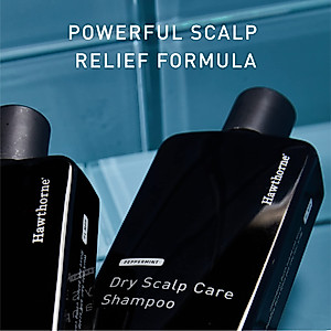 Hawthorne Mens Dry Scalp Shampoo to Relieve and Soothe Itchy, Flaky, and Dry Scalp with Pure Peppermint Oil and Aloe Vera, For Dandruff Control, Sulfate Free, Paraben Free, 8oz