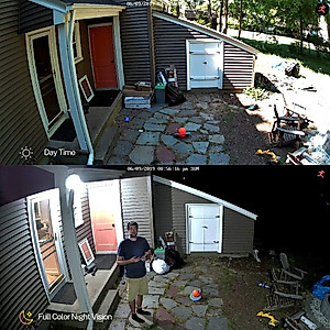 EVERSECU 1080P 24/7 Full-time Color Spotlight Night Vision HD Analog Bullet Security Camera with Warm Light LEDs, 2MP (HD-TVI/AHD/CVI/Analog) 4-in-1 CCTV Camera Outdoor Weatherproof