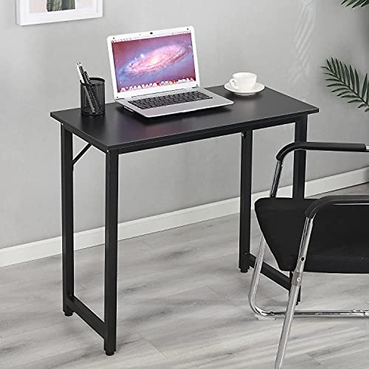DlandHome 31.5 inches Small Computer Desk Modern Home Office Desk/Workstation/Table, Black