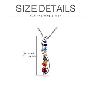 MISTBEE 925 Sterling Silver Chakra Necklace Yoga Pendant Chakra Necklaces Healing Crystals Pendant Jewelry Gifts for Women