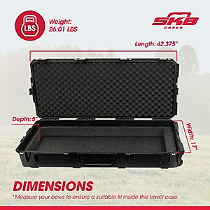 SKB Cases iSeries Portable Heavy Duty Double Rifle or Parallel Limb Bow Carrying Large Case